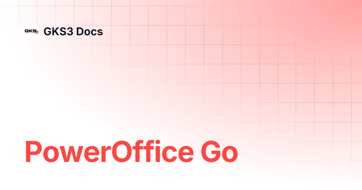 PowerOffice Go | GKS3 Docs